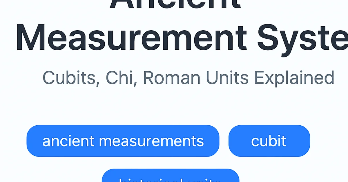 Ancient Measurement Systems: Cubits, Chi, Roman Units Explained | Unitconvr