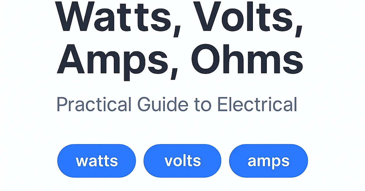 Watts, Volts, Amps, Ohms: Practical Guide to Electrical Units | Unitconvr